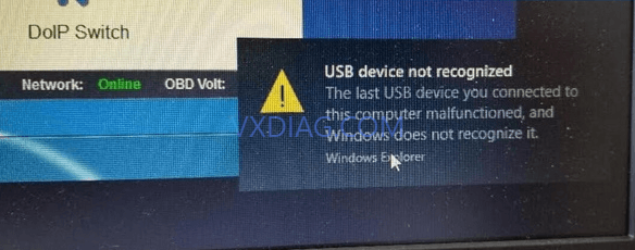 How to solve: VXDIAG Manager with Error "USB device not recognized" – VXDIAG Official Website